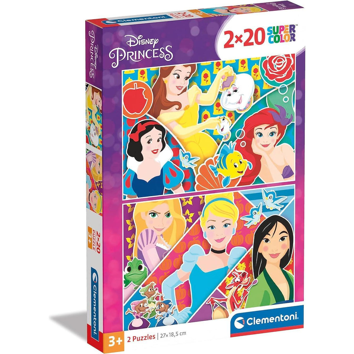 DISNEY PRINCESS 2X20 PIECES PUZZLE [24766] – The Fun Factory