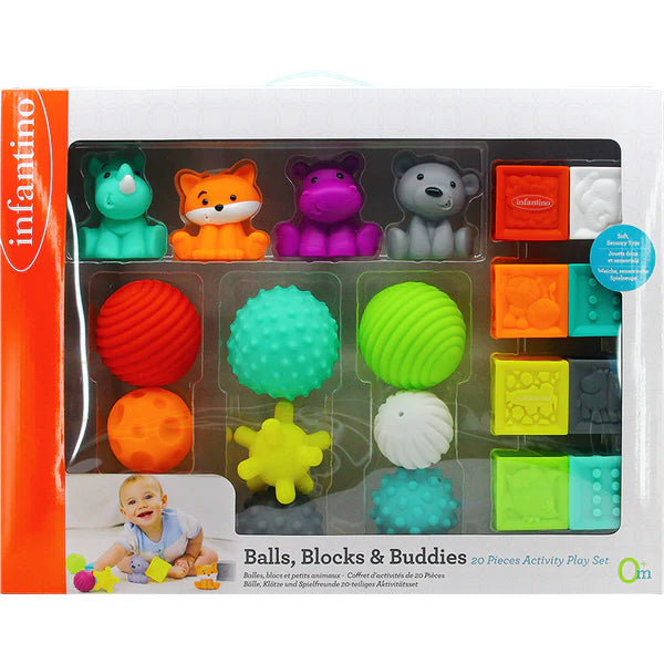 INFANTINO SENSORY BALLS, BLOCKS & BUDDIES ACTIVITY TOY 20-PIECE SET AG ...